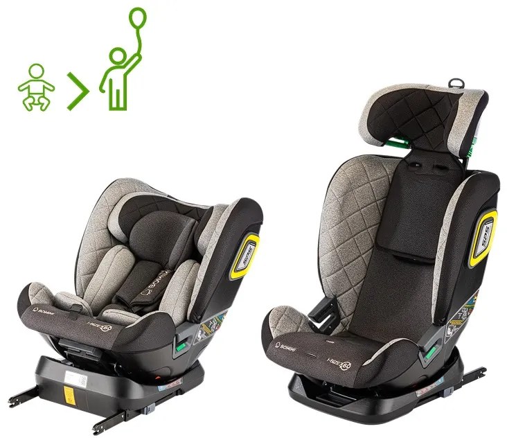 Bomimi IDEAfix I-SIZE 360° 40-150 autosedačka, metalic melange