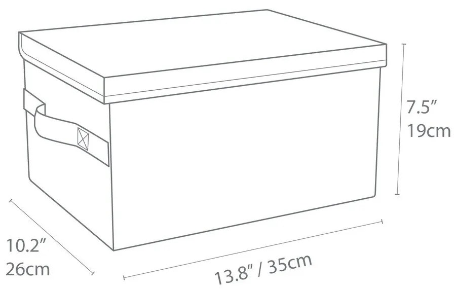 Modrý látkový úložný box s víkem 35x19x26 cm Soft Storage – Bigso Box of Sweden