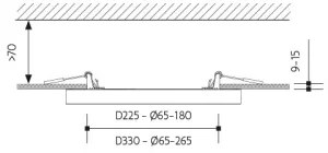 Podhledové/přisazené svítidlo Panlux ADAPT CCT 3000-4000-6000K 30W průměr 330mm PN21400003