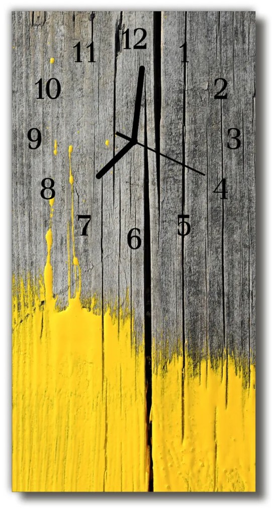 Skleněné hodiny vertikální Žlutá barva žlutá