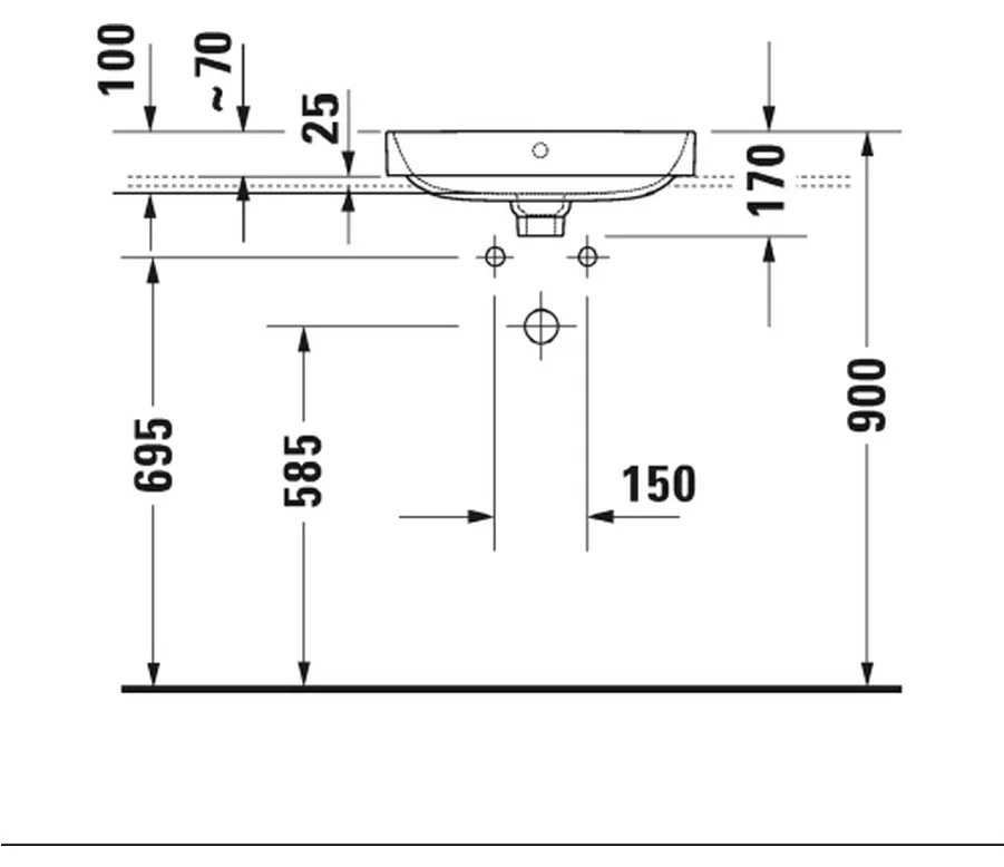 Duravit Happy D.2 Plus - Umyvadlová mísa broušená, 50x40 cm, bez otvoru pro baterii, bílá, 2360500060