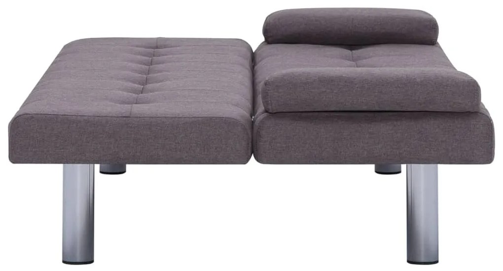 vidaXL 282192 Marketos Sofa Bed with Two Pillows Taupe Polyester