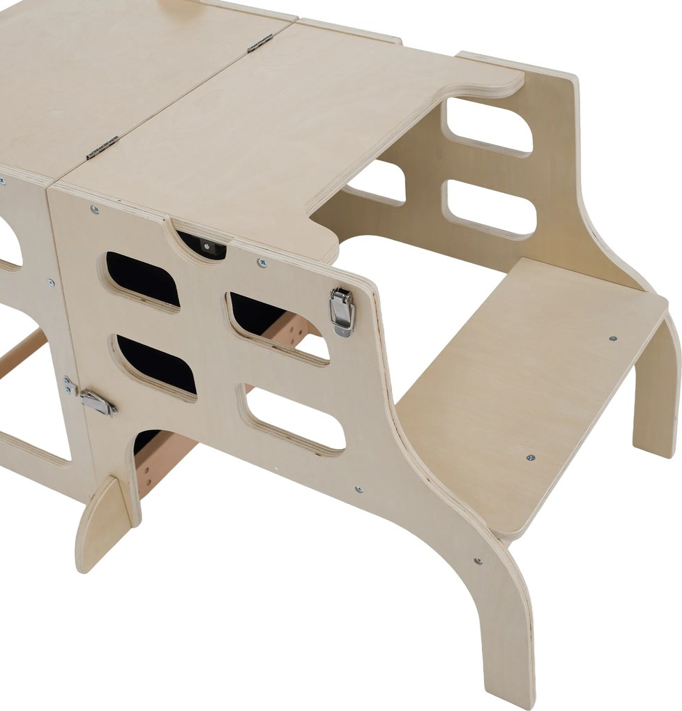 Montessori učící věž 3v1 s tabulí MONTI - přírodní