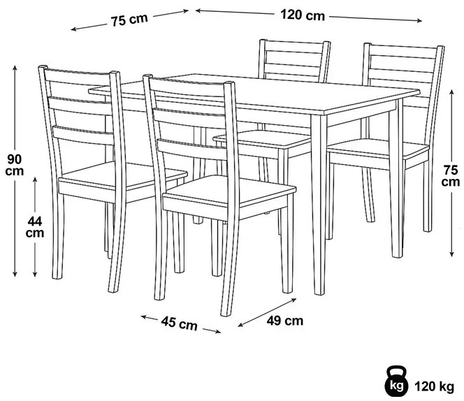 Autronic Jídelní set VESPA OAK
