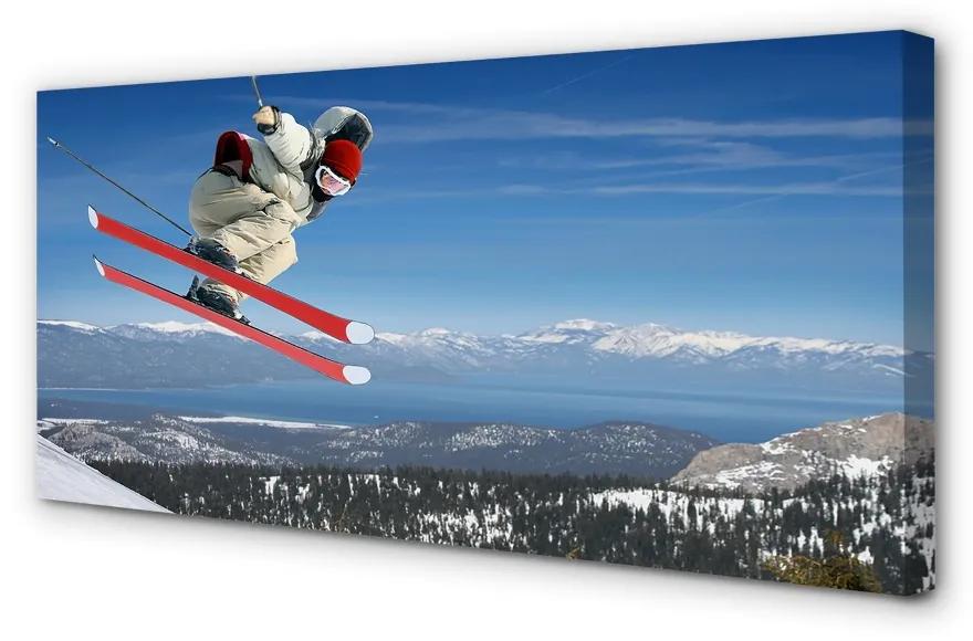 Obrazy na plátně mountain lyžař 120x60 cm