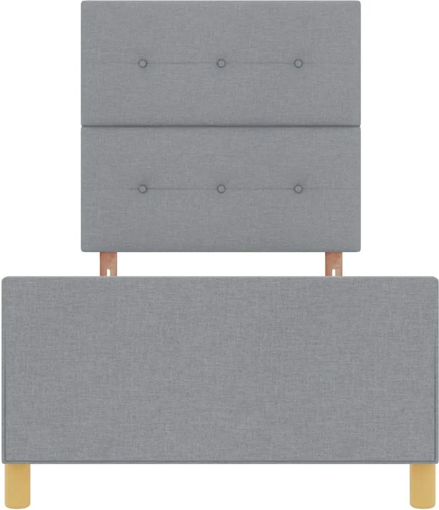 Rám postele s čelo Světle šedá 90 x 190 cm textil 3344690