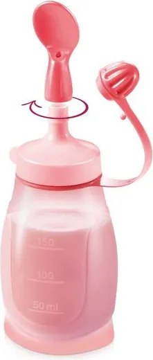 TESCOMA Pružná láhev PAPU PAPI 200 ml, se lžičkou, růžová
