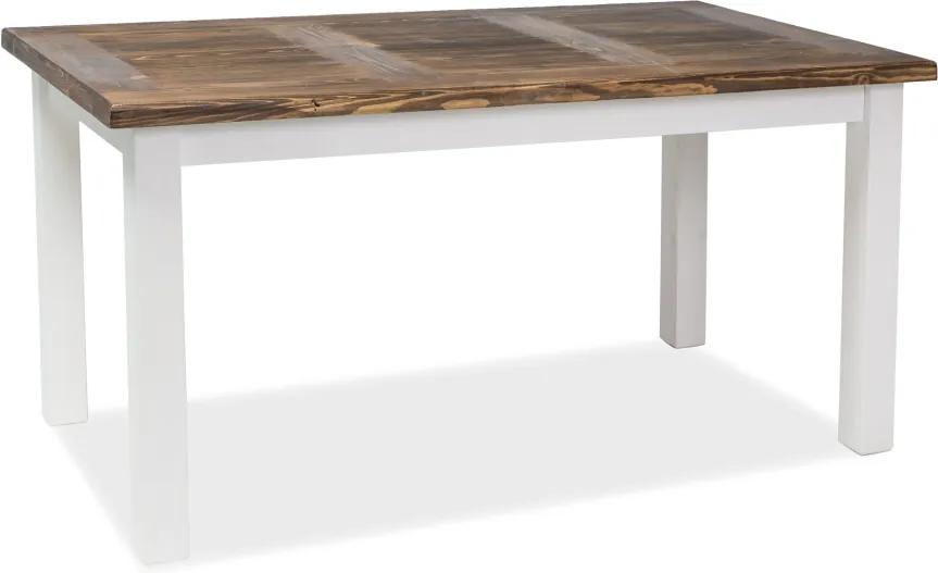 MAXIVA Jídelní stůl - POPRAD, 160x90 cm, brunátná borovice/bílá borovice