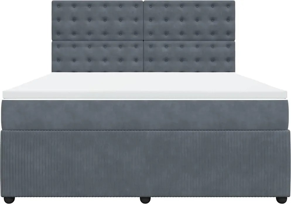 Box spring postel s matrací tmavě šedá 180x200 cm samet 3292419