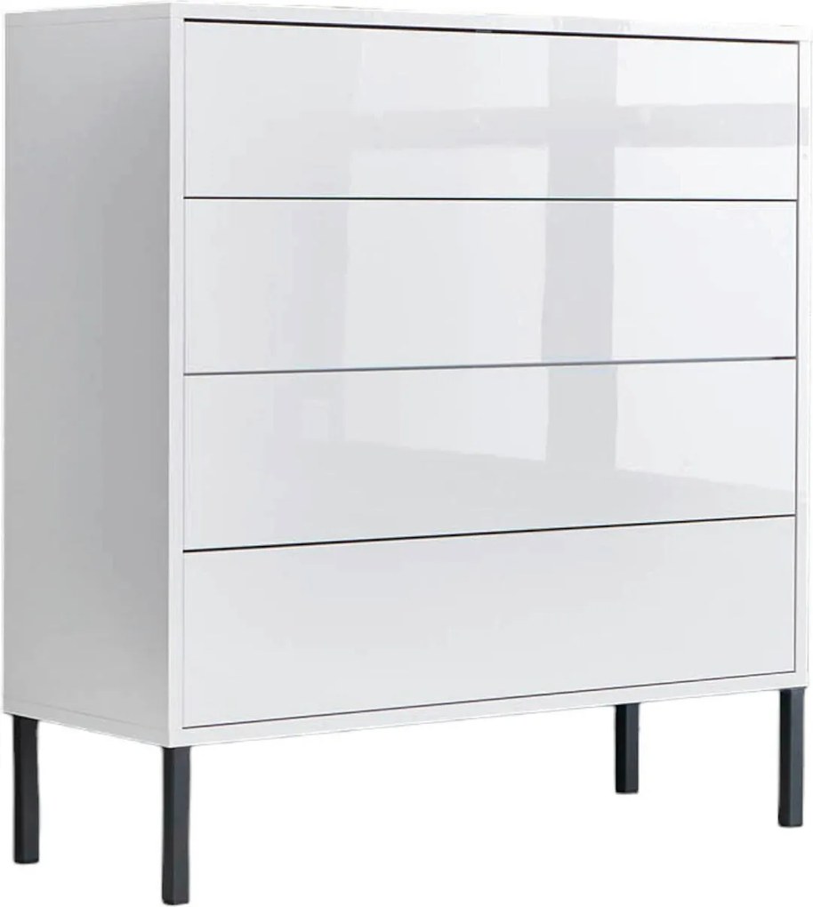 XXXLutz KOMODA, bílá, vysoce lesklá bílá, 79/86/33 cm MID.YOU - Komody na nožičkách - 001067000401