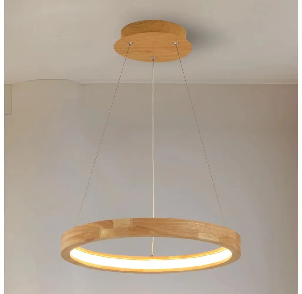 Brilagi - LED Lustr na lanku UMEA WOOD LED/30W/230V pr. 40 cm kaučukovník