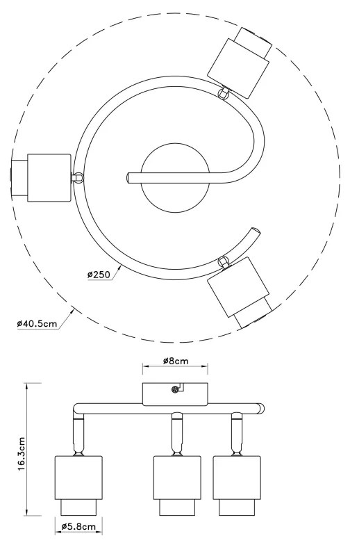 GLOBO JORNA 54031-3 Stropní svítidlo