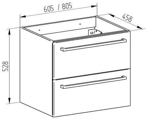 EBS Pure skříňka s umyvadlem 81 cm bílá/dub Ribbeck S_PURE81R