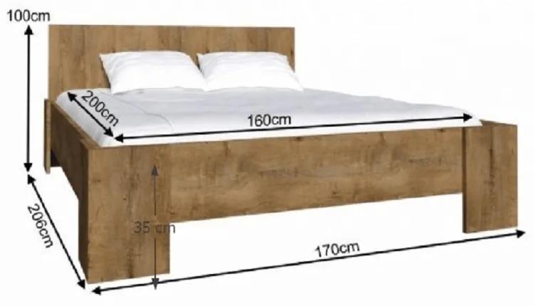 Manželská postel 160 cm Modestus L1 (s roštem). 779527
