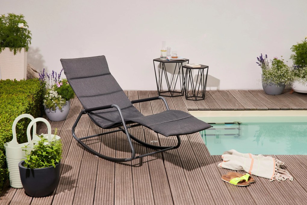 XXXLutz HOUPACÍ LEHÁTKO, černá Siena Garden - Online Only zahradní nábytek - 001376003902