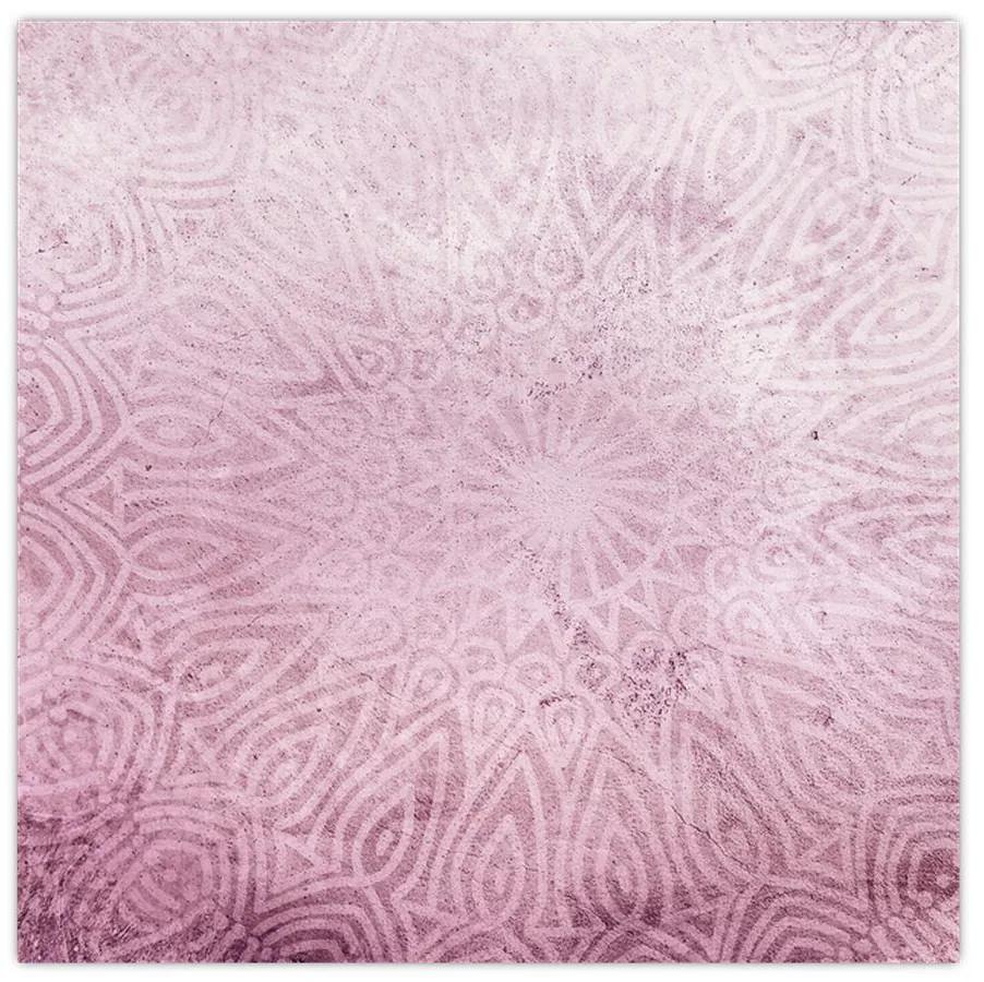 Obraz - Mandala v růžové zdi (30x30 cm)