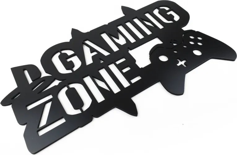 Dřevěná dekorace Gaming zone černá