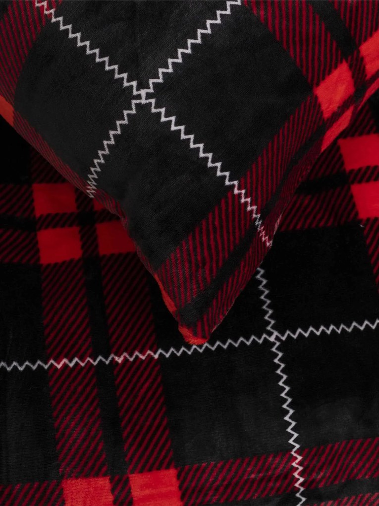 MK Lůžkoviny Prodloužené mikroplyšové povlečení Exclusive - Scot červené 140 × 220 cm, 70 x 90 cm