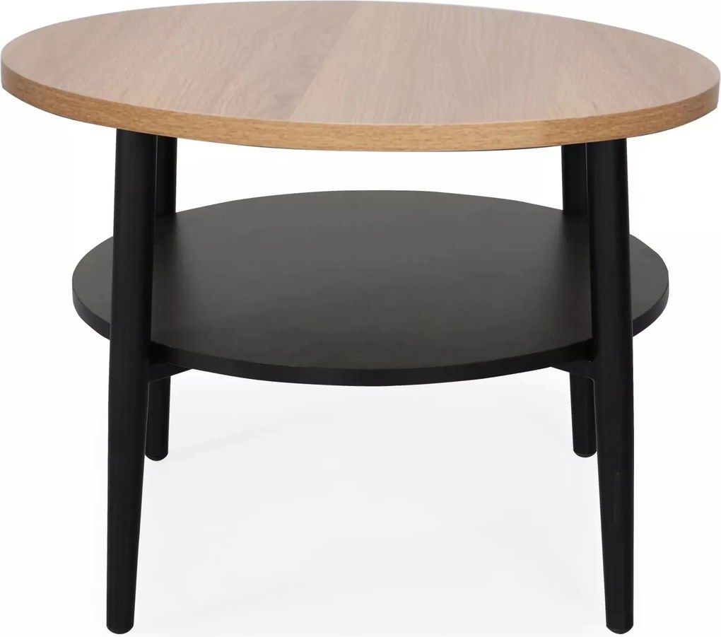 Konferenční stolek Ella 60 cm dubový/černý
