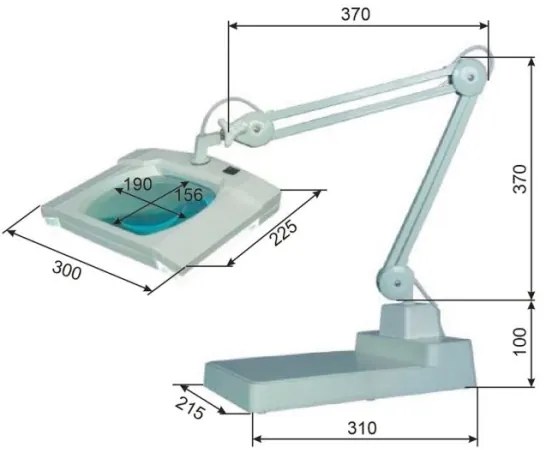 LED Stolní lampa s lupou LED/12W/12/230V