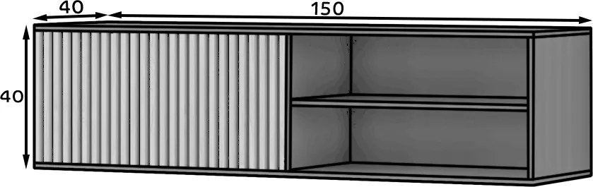 Meorati 150 TV skříňka Závěsný otřepy/Řemeslný dub