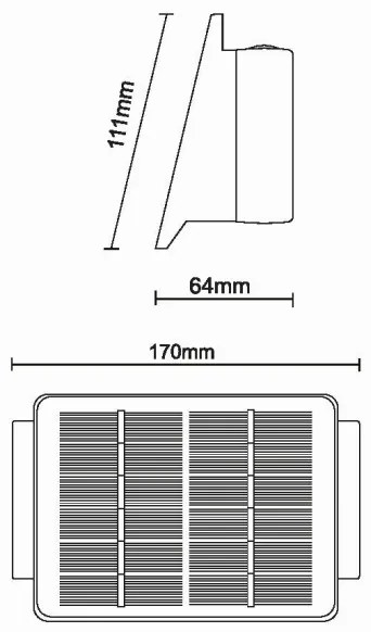 LED Solární nástěnné svítidlo 4xLED/1,5W/3,7V 1500 mAh IP54 černá