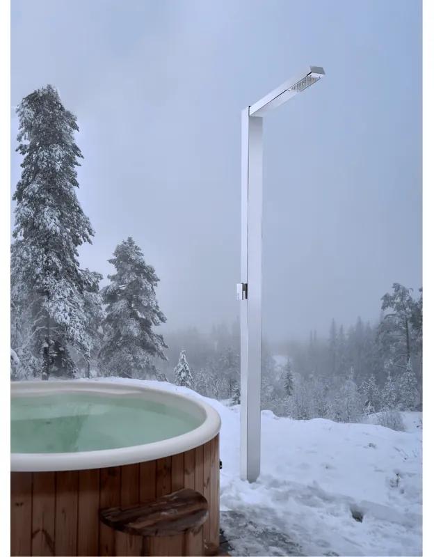 AMA Luxury Shower Venkovní sprcha Saturno bez oplachu nohou broušený nerez bez ruční sprchy s nezámrzným systémem