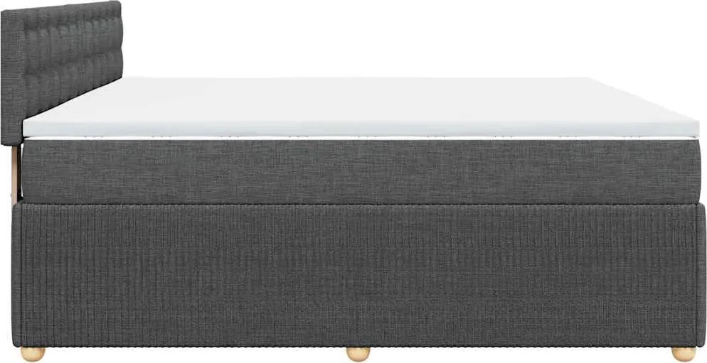 Box spring postel s matrací tmavě šedá 200x200 cm textil 3289878