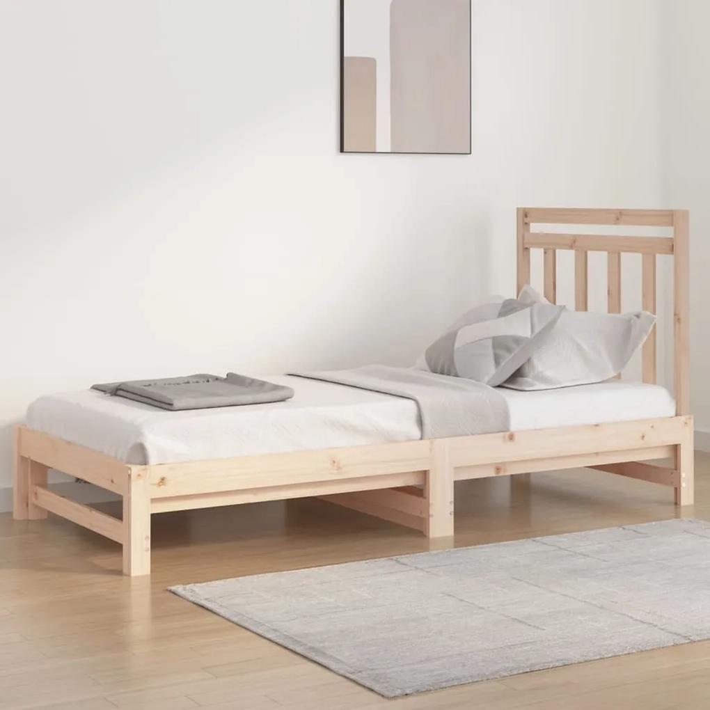 Výsuvná postel 2x (90 x 200) cm masivní borovice,  3108347