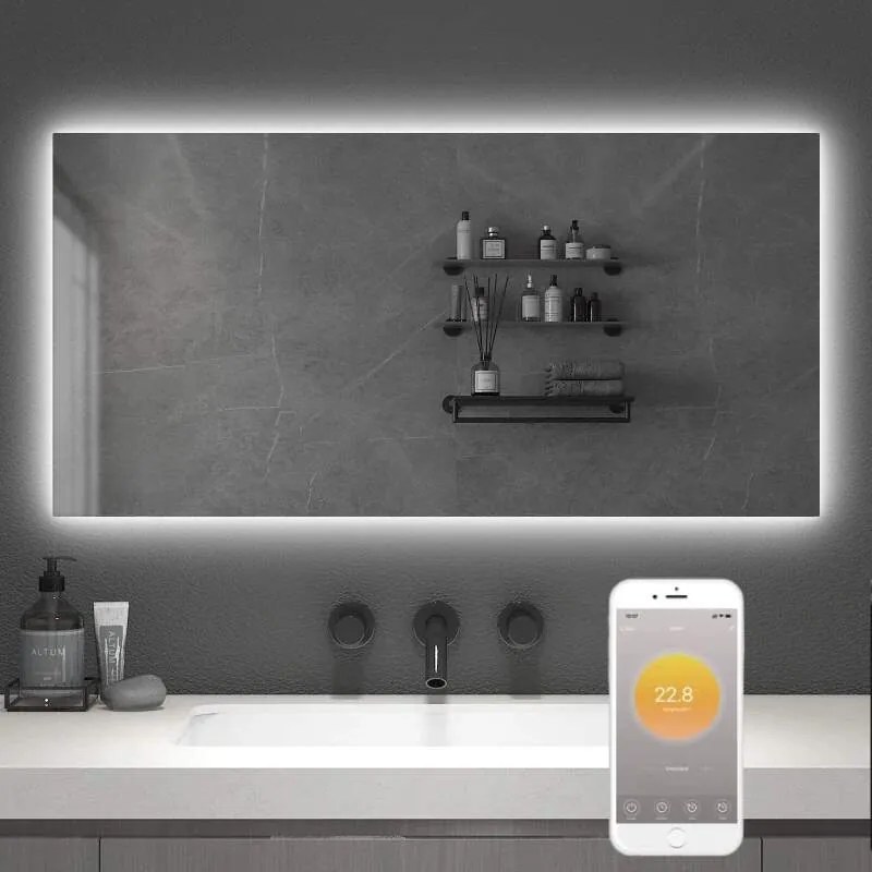 ByeCold | Zrcadlový infrapanel | LED světlo | 700W | 120x60 cm | WiFi termostat | Dálkový ovladač | Výhřevnost 12,5m² | IGT2-G1206M-LH