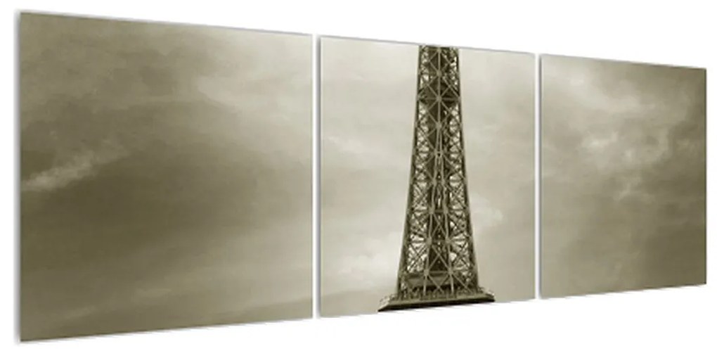 Obraz Eiffelovy věže a červeného auta (150x50 cm)