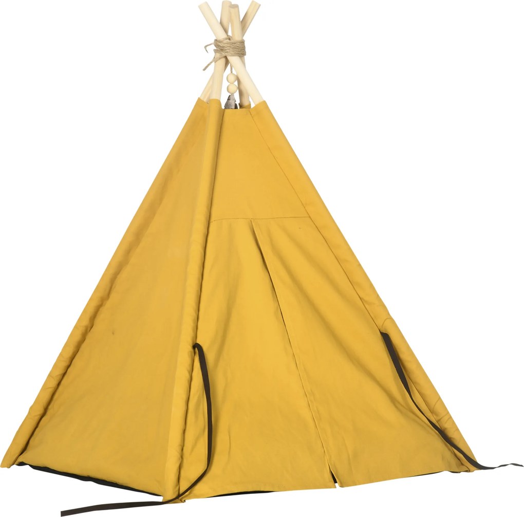 PawHut Tipi Stan pro Domácí Zvířata, Stan pro Kočky s Vyměnitelným a Pratelným Polštářem, Kočičí Dům s Protiskluzovým Spodkem, Hračková Kulička, pro …