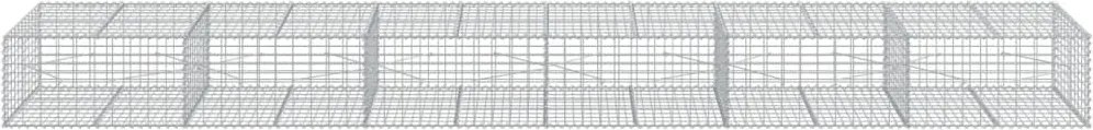 Gabionový koš s víkem 600 x 100 x 50 cm pozinkované železo 3295183