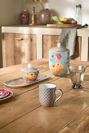 Pip Studio Blooming Tales hrneček 180ml, khaki (Malý hrnek v dlaždicovém vzoru)