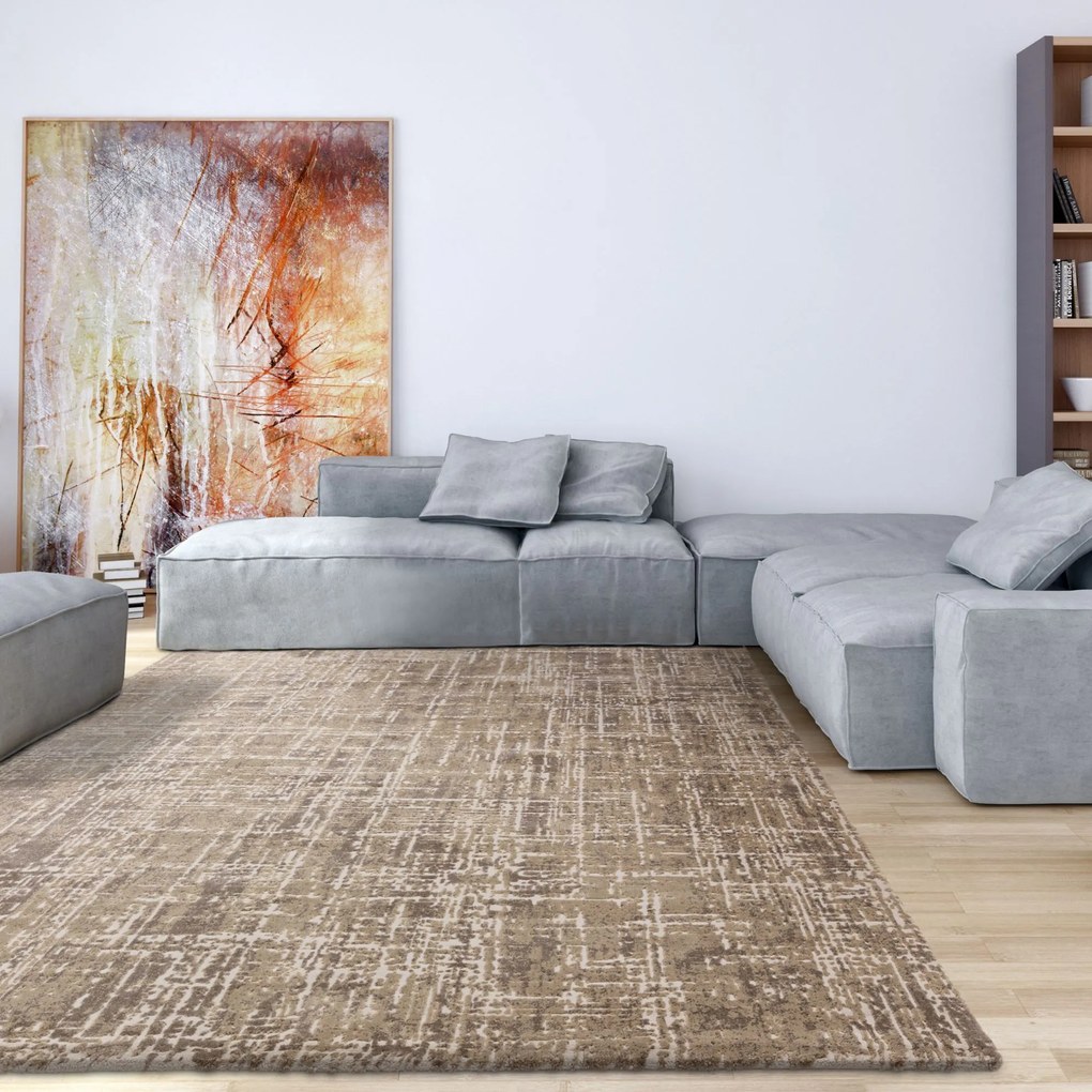 Tribeca Design Kusový koberec Zoom Abstract Beige Rozměry: 200x290 cm