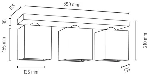 Spot-Light 2284374 - Stropní svítidlo INGER 3xE27/25W/230V