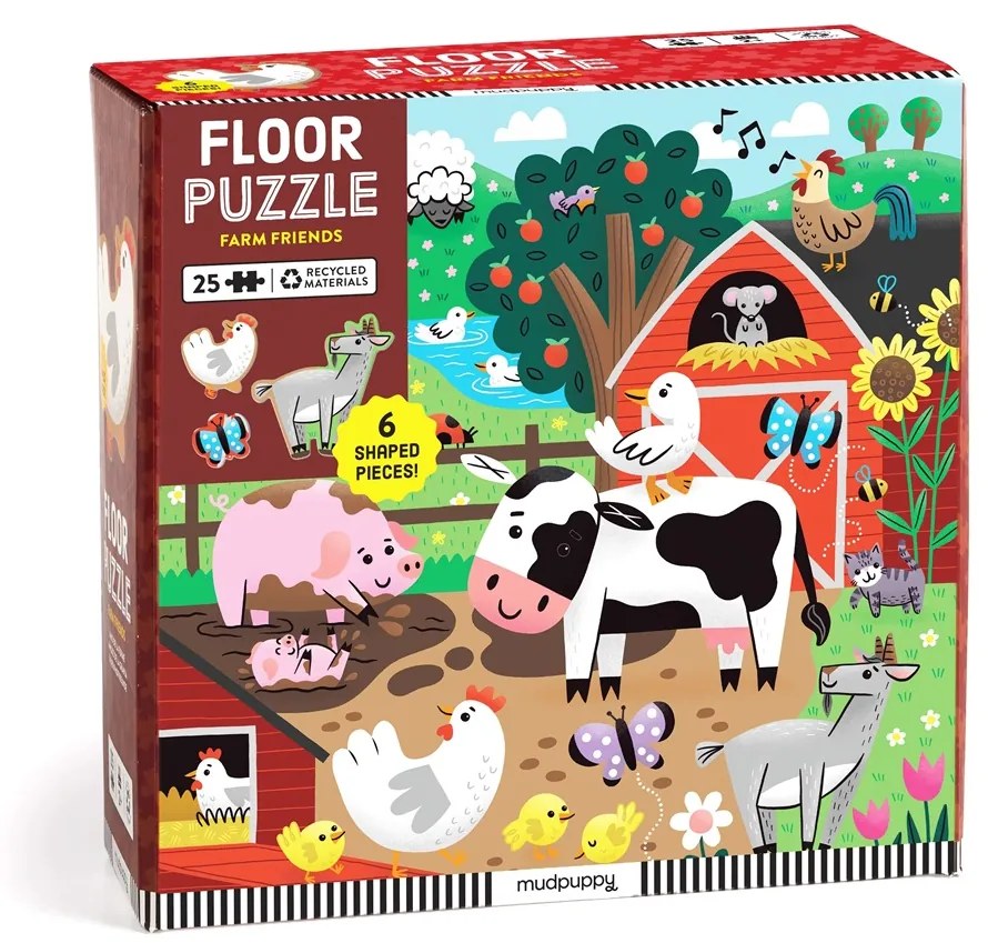 Mudpuppy Podlahové puzzle Kamarádi z farmy 25 dílků