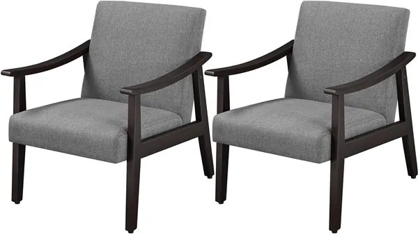 Sada 2 ks – Křeslo Yaheetech – tmavě šedá, polyester (257041935185)