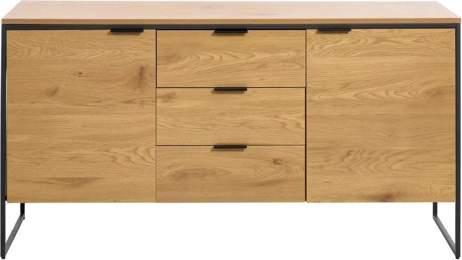 Komoda v dekoru dubu v přírodní barvě 155x81x45 cm Cesura – Unique Furniture
