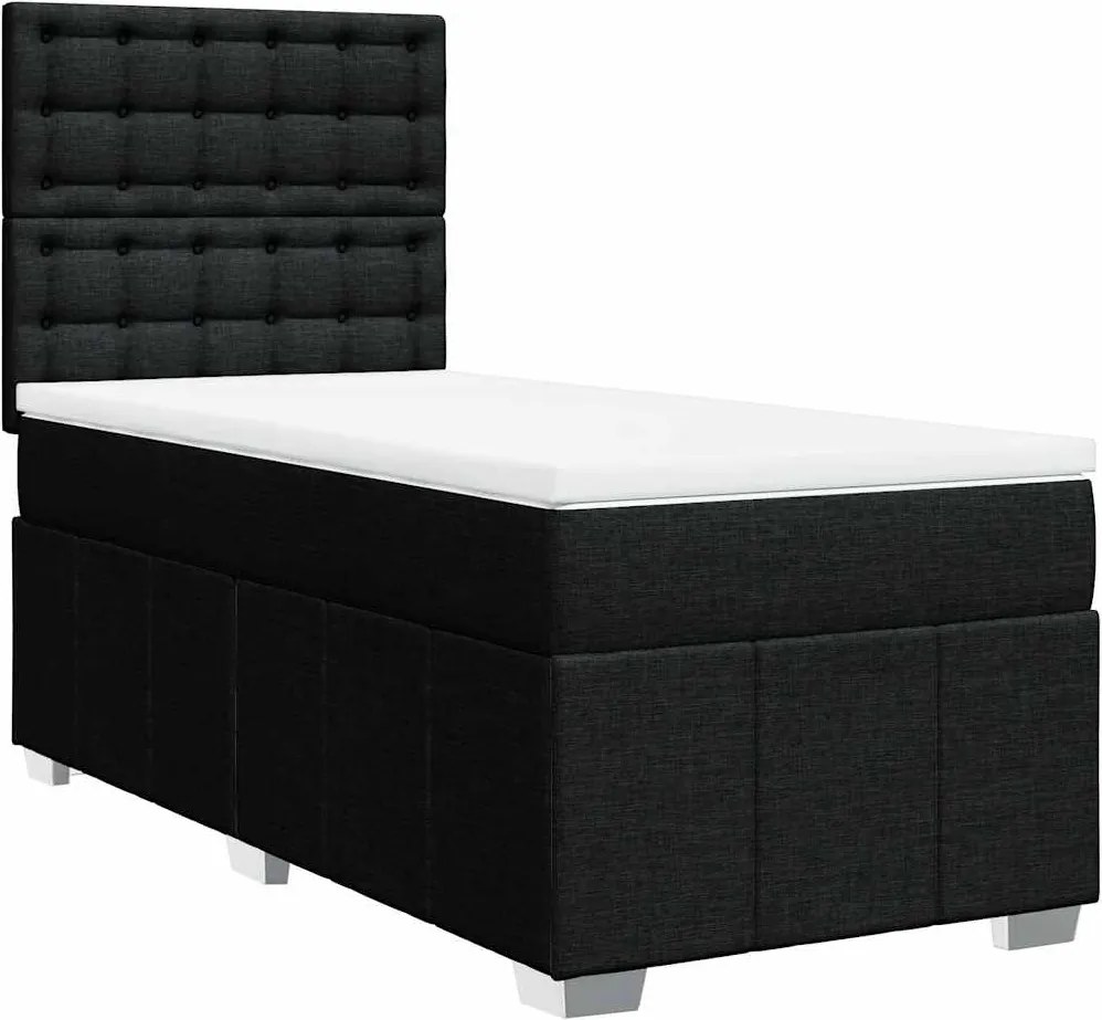 Box spring postel s matrací černá 100 x 200 cm textil 3293895