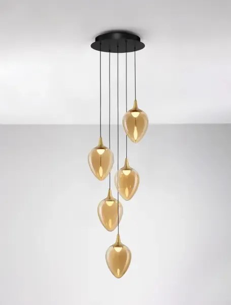 Minimalistický lustr Nali 5 Zlatá