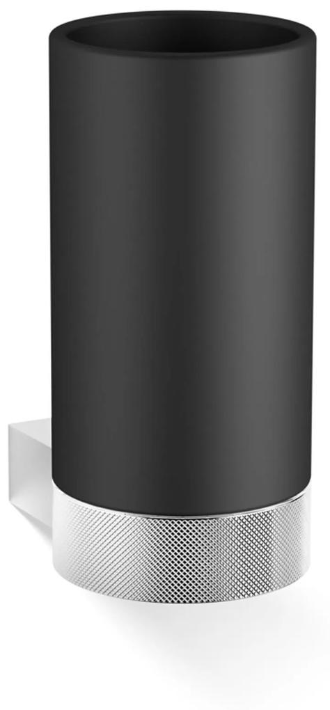Decor Walther Nástěnný koupelnový kelímek černý CLUB WMG chrom