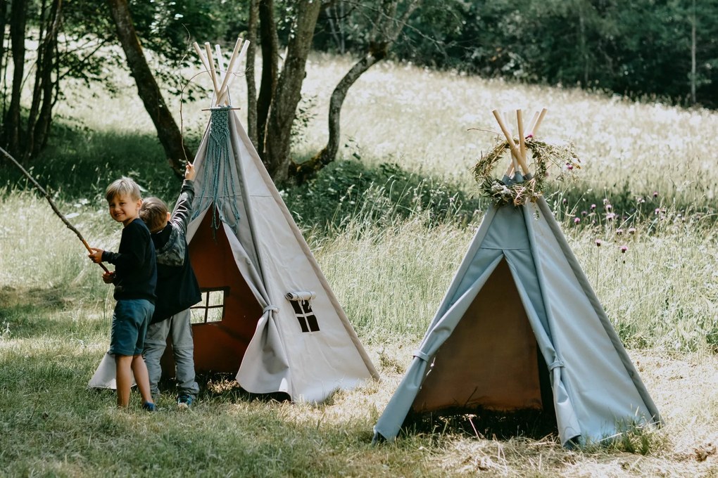 Vigvam design Venkovní Teepee Wild Child, Ash (světle šedé) - PĚTIÚHELNÍKOVÉ BEZ DOPLŇKŮ