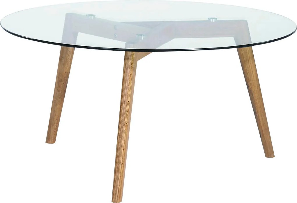 XXXLutz KONFERENČNÍ STOLEK, čiré, barvy dubu, dřevo, sklo, 90/90/45 cm Carryhome - Konferenční stolky - 001909000302