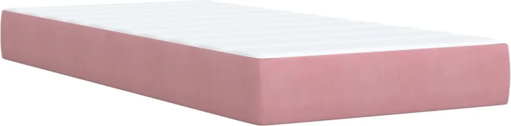 Box spring postel s matrací růžová 80 x 200 cm samet 3290773