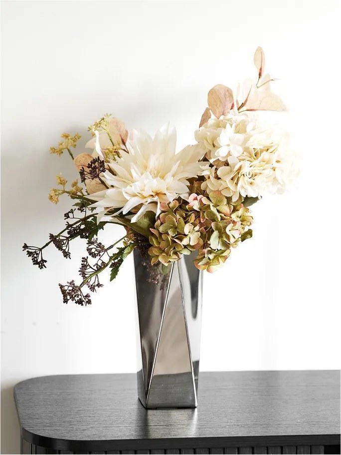Ocelová váza ve stříbrné barvě (výška 23 cm) – House Nordic