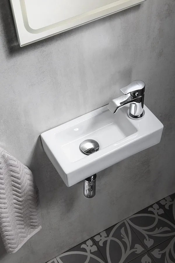 Sapho Sapho, ZOE keramické umyvadlo 37x9x19 cm, pravé, AR495