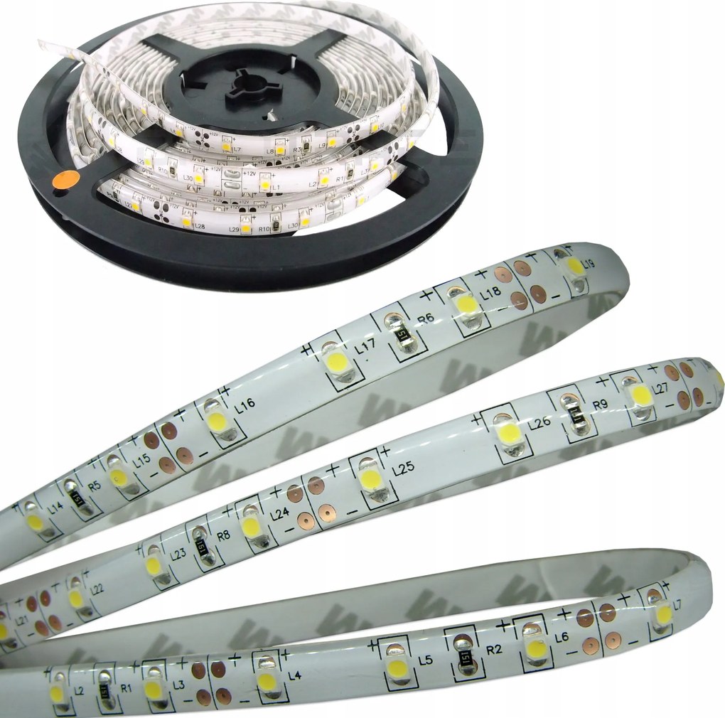 Led pásek 25m neutrální barva 5050SMD 12V 5,6W diodová šňůra IP65 Rebel