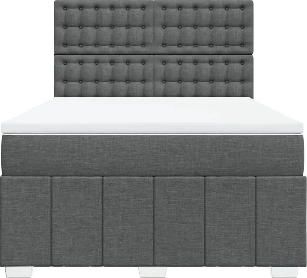 Box spring postel s matrací tmavě šedá 140x200 cm textil 3291706