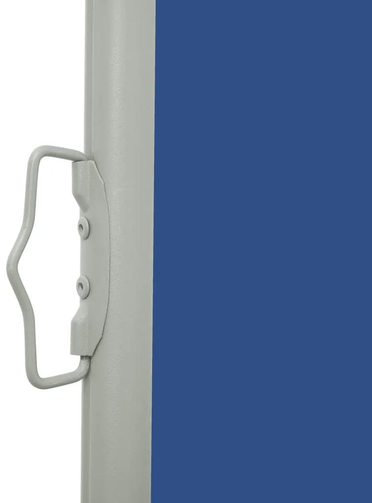 Zatahovací boční markýza/zástěna na terasu 140 x 500 cm modrá,  48396